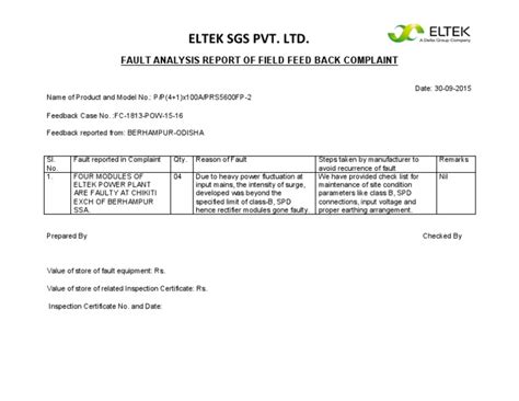Fault Analysis Report 1813 Pdf