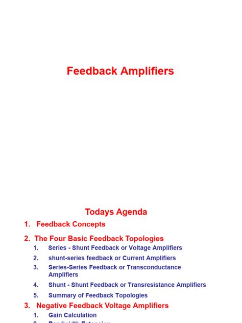 4 1 Feedback Amplifiers Pdf Amplifier Feedback