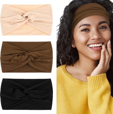 Dreshow Extra Wide Headbands For Women Cotton Turban