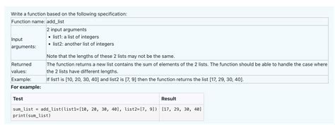 Solved Write A Function Based On The Following