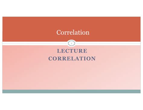 Correlation And Regression Lecture Presentation
