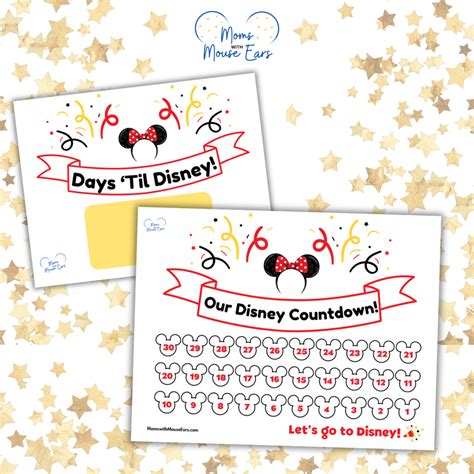 Disney World Countdown Printable Sheets Trip Planning Calendar Moms With Mouse Ears