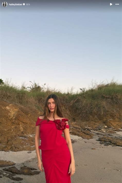 Hailey Bieber Is Doing More With Less In This Strapless Red Dress