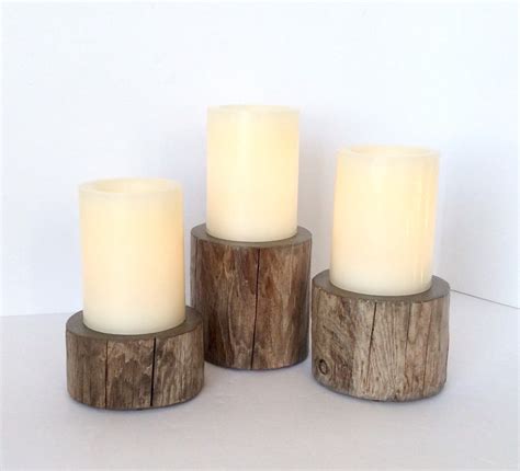 Pillar Candle Holders Wood Candle Risers Pillar Candle Holder Set Handmade Etsy