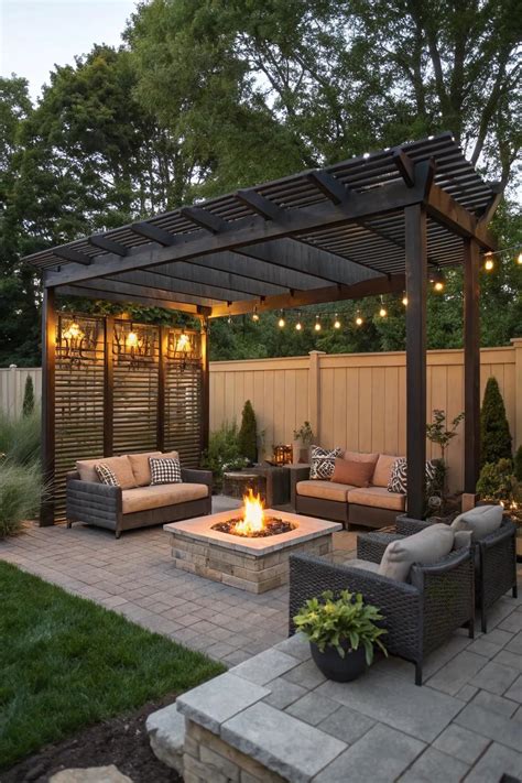 12 Inspiring Backyard Pergola Fire Pit Ideas