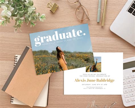 High School Graduation Announcement Graduation Party Invite Instant Download Etsy