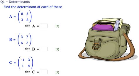 Solved Q Determinants Find The Determinant Of Each Of These Chegg
