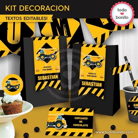 Kit Imprimible De Decoración De Máquinas De Construcción Todo Para Tu