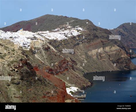 Panoramic View Of The White Town Built On Caldera Of Santorini Island