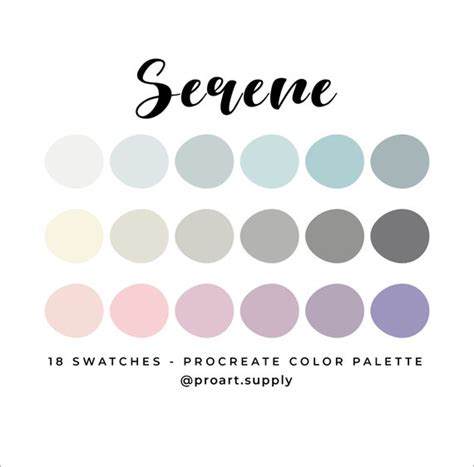 Serene Procreate Color Palette Hex Codes Pink Blue Gray Etsy Canada