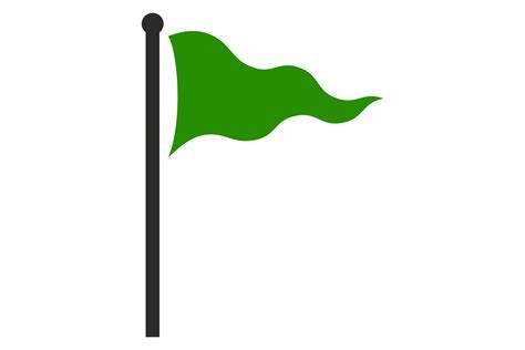 Green Triangular Flag Icon Color Start Graphic By Ladadikart