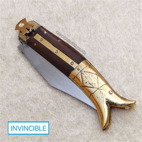 Rampuri Small Brass Button Knife
