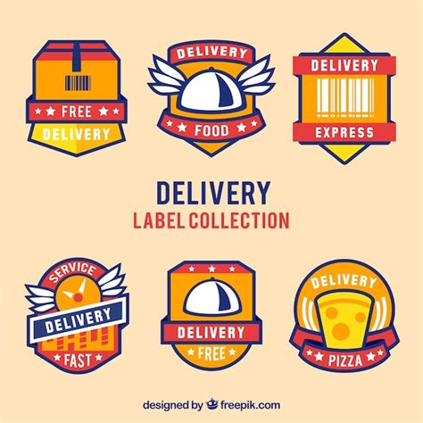 Free Vector Set Of Delivery Stickers In Flat Design