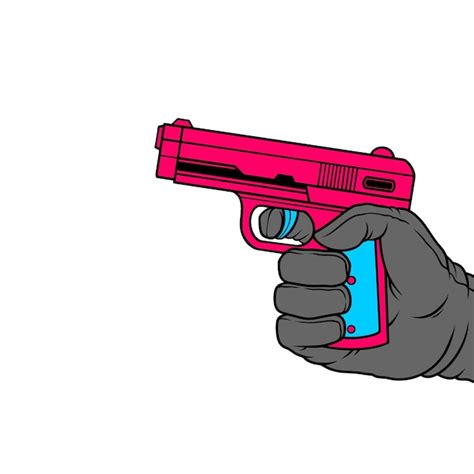 Hand Holding Gun Premium Vector