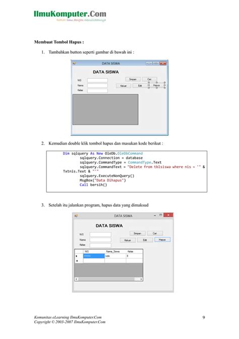 Aplikasi Edit Simpan Hapus Cari Data Menggunakan Visual Basic 20101 Pdf