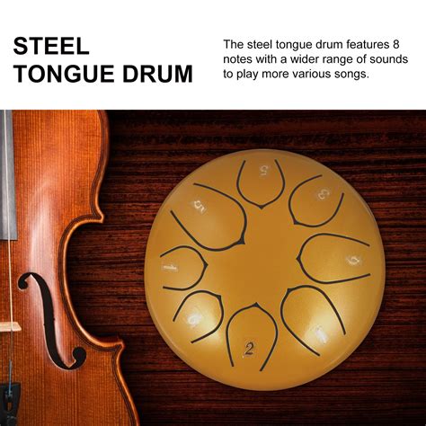 1 Set Steel 6 Inch 8 Notes Tank Drum Percussion Steel Drum Kit For