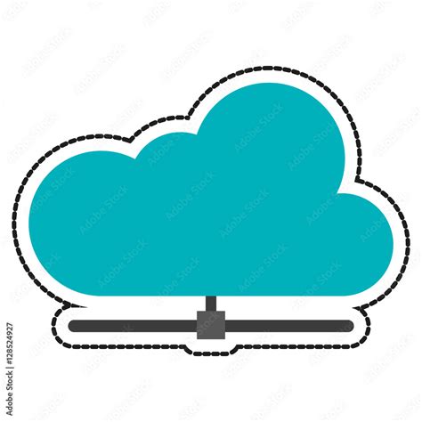 Cloud Computing Icon Storage Technology Virtual And Network Theme Isolated Design Vector