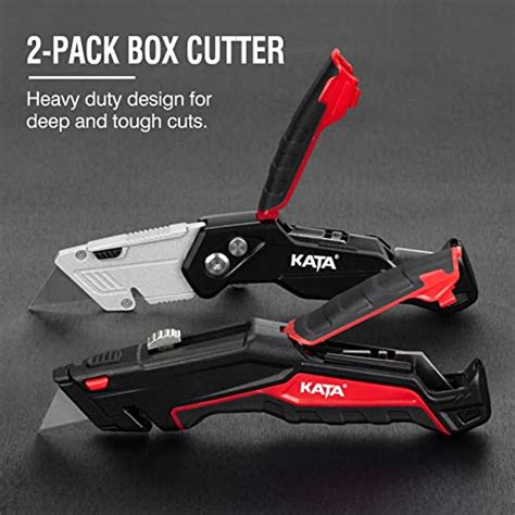 Kata 2pack Utility Knife Box Cutter Retractable Folding Razor Knife Set