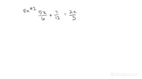 Elementary Algebra Skill Solving Linear Equations Fractional