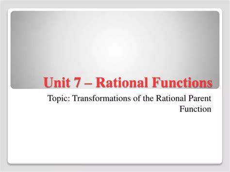 PPT Unit Rational Functions PowerPoint Presentation Free Download ID