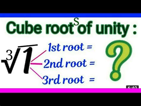 Cube Roots Of Unity YouTube