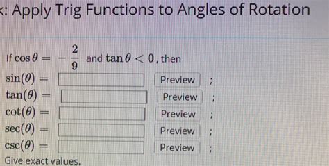 Solved K Apply Trig Functions To Angles Of Rotation Given Chegg