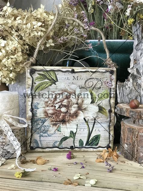 Пион настенное панно из дерева Сувениры и подарки