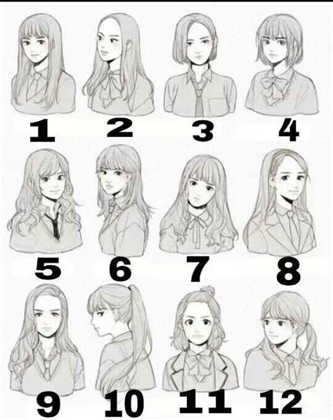 선호하는 여자 머리스타일 How To Draw Hair Anime Hair Sketches