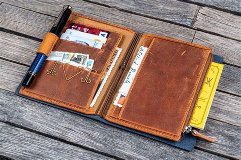Galen Leather Co Ch Brown Leather Wallet Insert For Travelers
