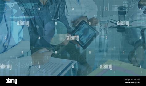 Image Of Data Processing Over Diverse Doctors Global Medicine