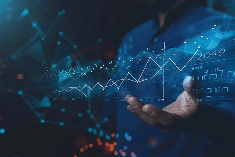 A Man Holds A Graph With The Graph Graph Behind Him Premium Ai Generated Image