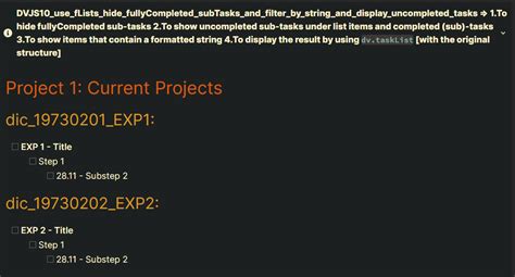 Extracting Uncompleted Task From Structured Task List With Dataview
