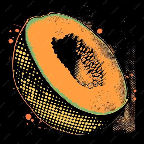 There Is A Half Of A Melon With A Bite Taken Out Of It Generative Ai Premium Ai Generated Image