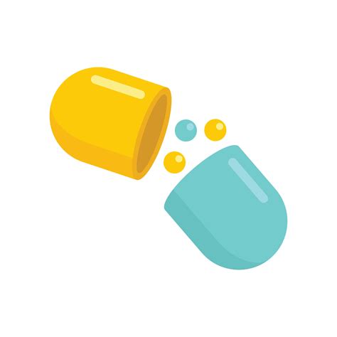 Medical Capsule Icon Flat Style Vector Art At Vecteezy