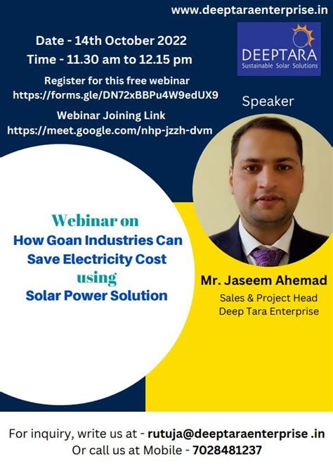 Rutuja Sutar On Linkedin This Webinar Will Help Goan Industries Understand Solar Solution And…