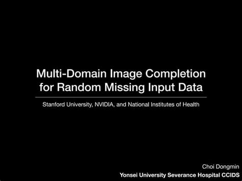 review multi domain image completion for random missing input data