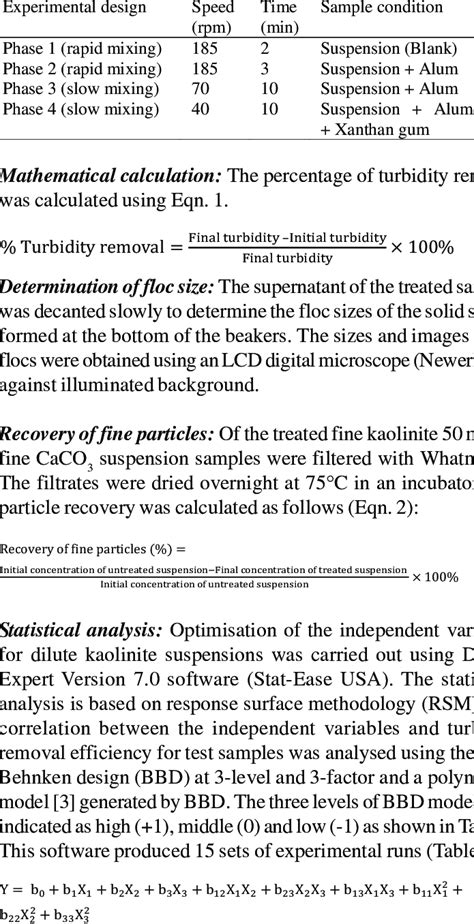 Summary Of The Mixing Parameters For This Work Download Scientific Diagram