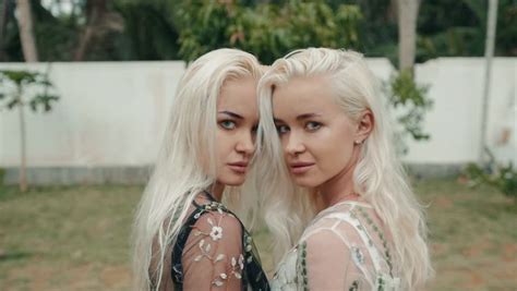 Sisters Twins Relaxed Sexy Girls Wearing Stock Footage Video Royalty Free