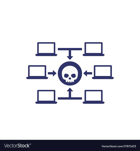Computer Virus Malware Attack Icon Royalty Free Vector Image