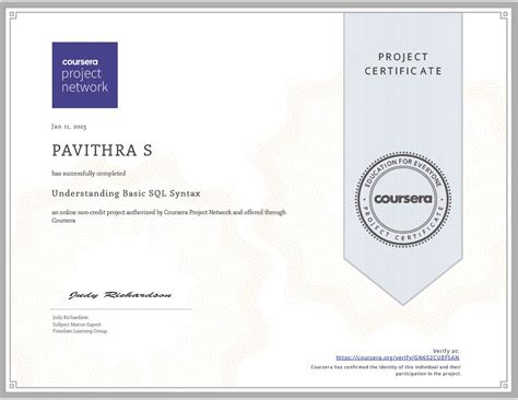 Pavithra S On Linkedin Sql Datascience Coursera Projectnetwork
