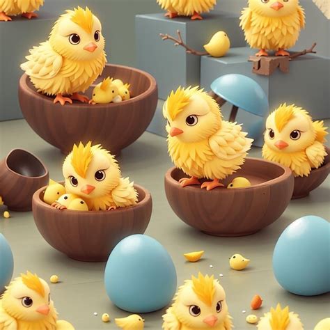 Premium Photo Cute Chicks Are Hatching Vector