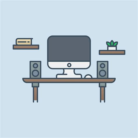 Workspace Icon Vector Illustration Office Workspace Flat Design 2