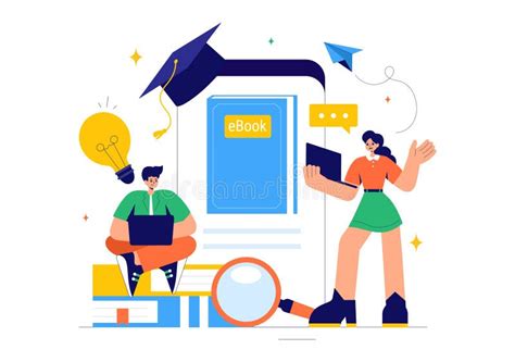 online education and knowledge books vector illustration featuring