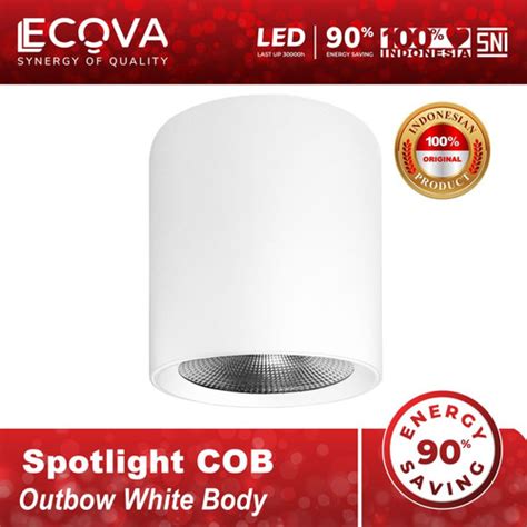 Jual Lampu LED ECOVA Spotlight COB Outbow Body Putih 20W 30W 40W Murah Dekorasi Plafon Rumah