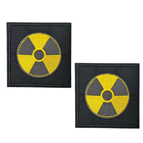 2 X Radiation Radioactive Square Iron On Embroidery Patches 75cm Etsy