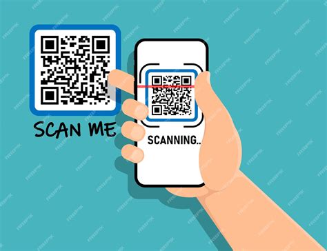 Qr 코드를 휴대폰으로 스캔 결제를 위한 Qr 코드 휴대폰 스캔 Qrcode 확인 벡터 그림 프리미엄 벡터