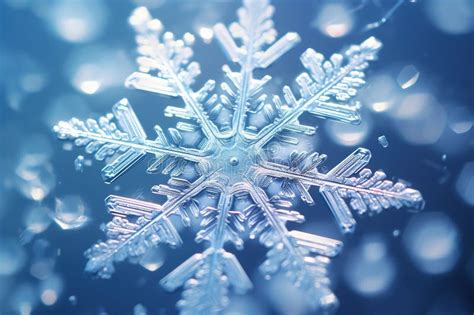 Snowflake Under The Microscope Macro Generative Ai Stock Illustration