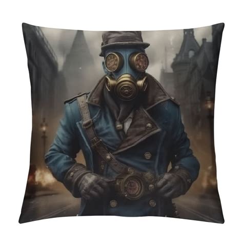 Assassin And Steampunk World Aesthetic Throw Pillow