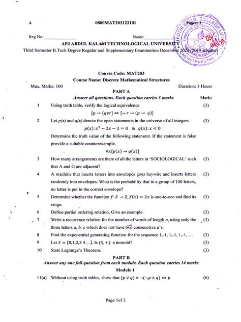 mat203 discrete mathematical structures december 2022 pdf function