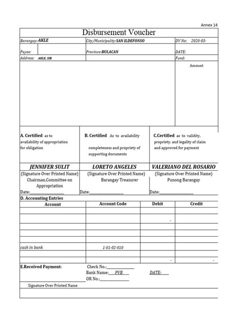 Voucher Sample Pdf Payments